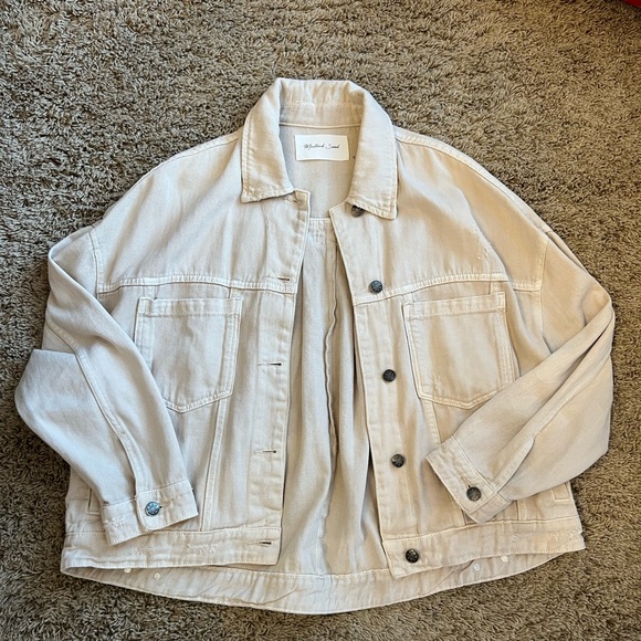 Mustard Seed | Jackets & Coats | Oversized Cream Denim Jacket | Poshmark